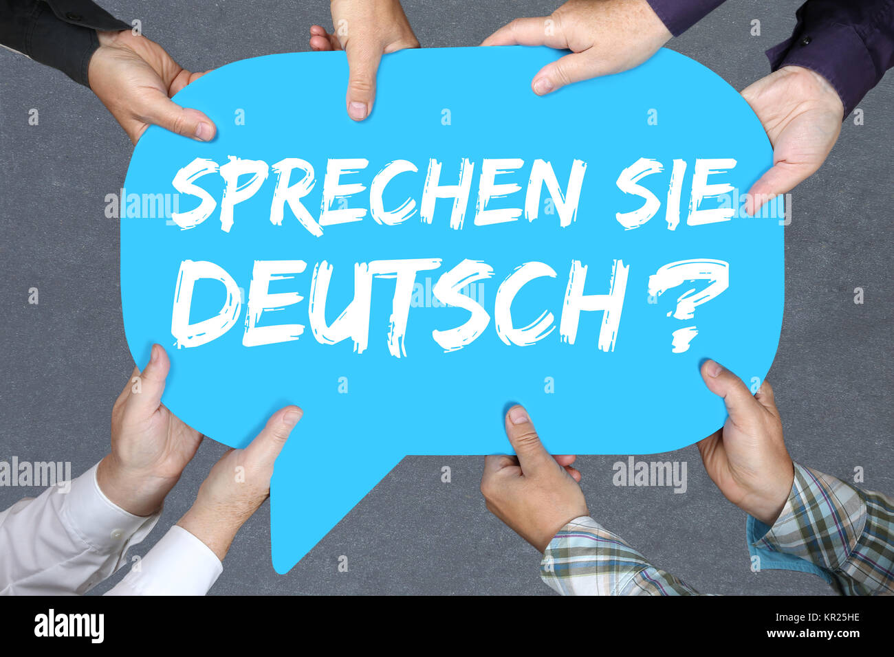 group people holding speak german language learning languages ...