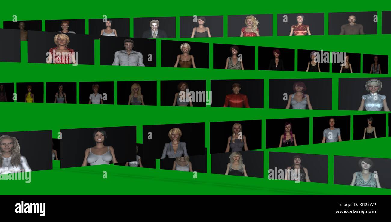 Video Wall of People Stock Photo - Alamy