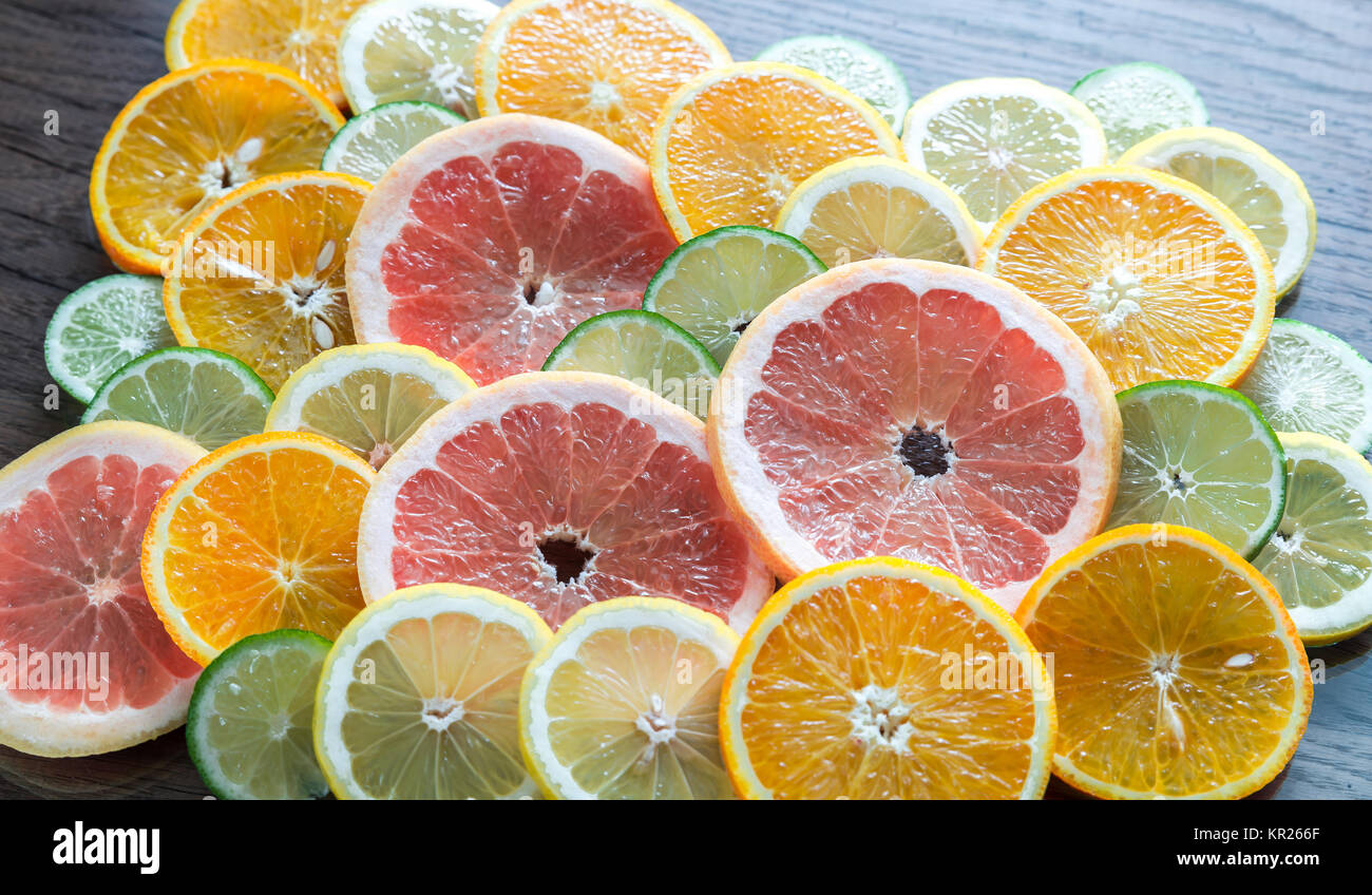 Slices of citrus fruits Stock Photo - Alamy