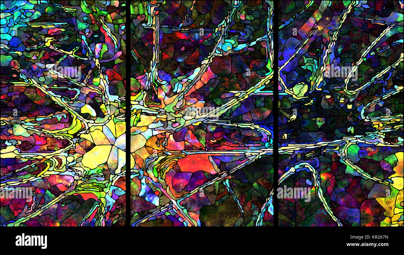 Digital Life of Stained Glass Stock Photo - Alamy