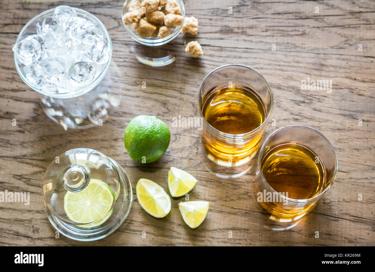 Glasses of rum Stock Photo - Alamy