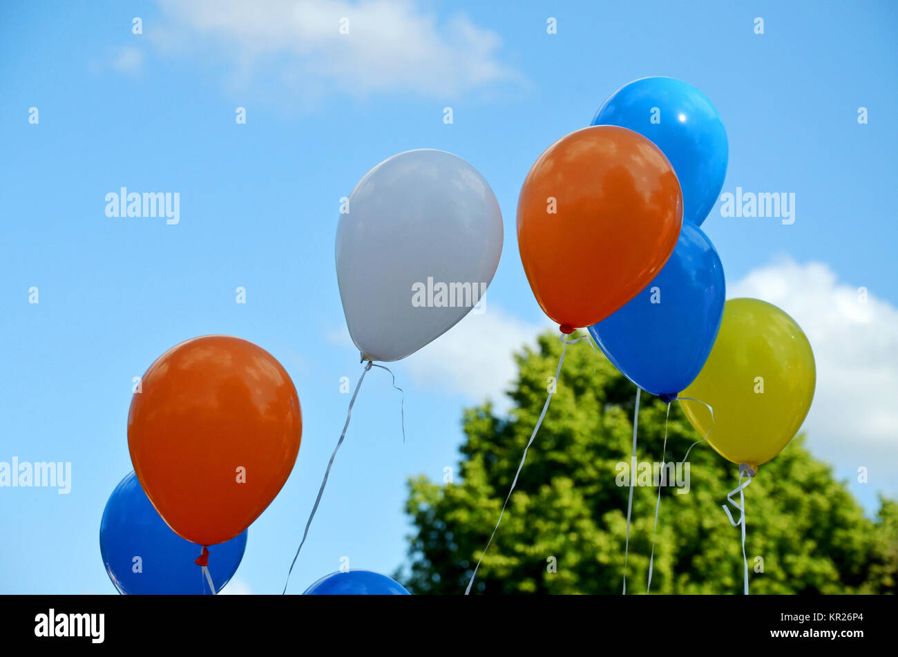 colorful balloons rise in the sky Stock Photo - Alamy