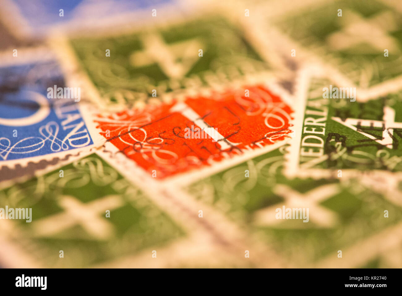 collection of old dutch stamps from one and four cents Stock Photo - Alamy