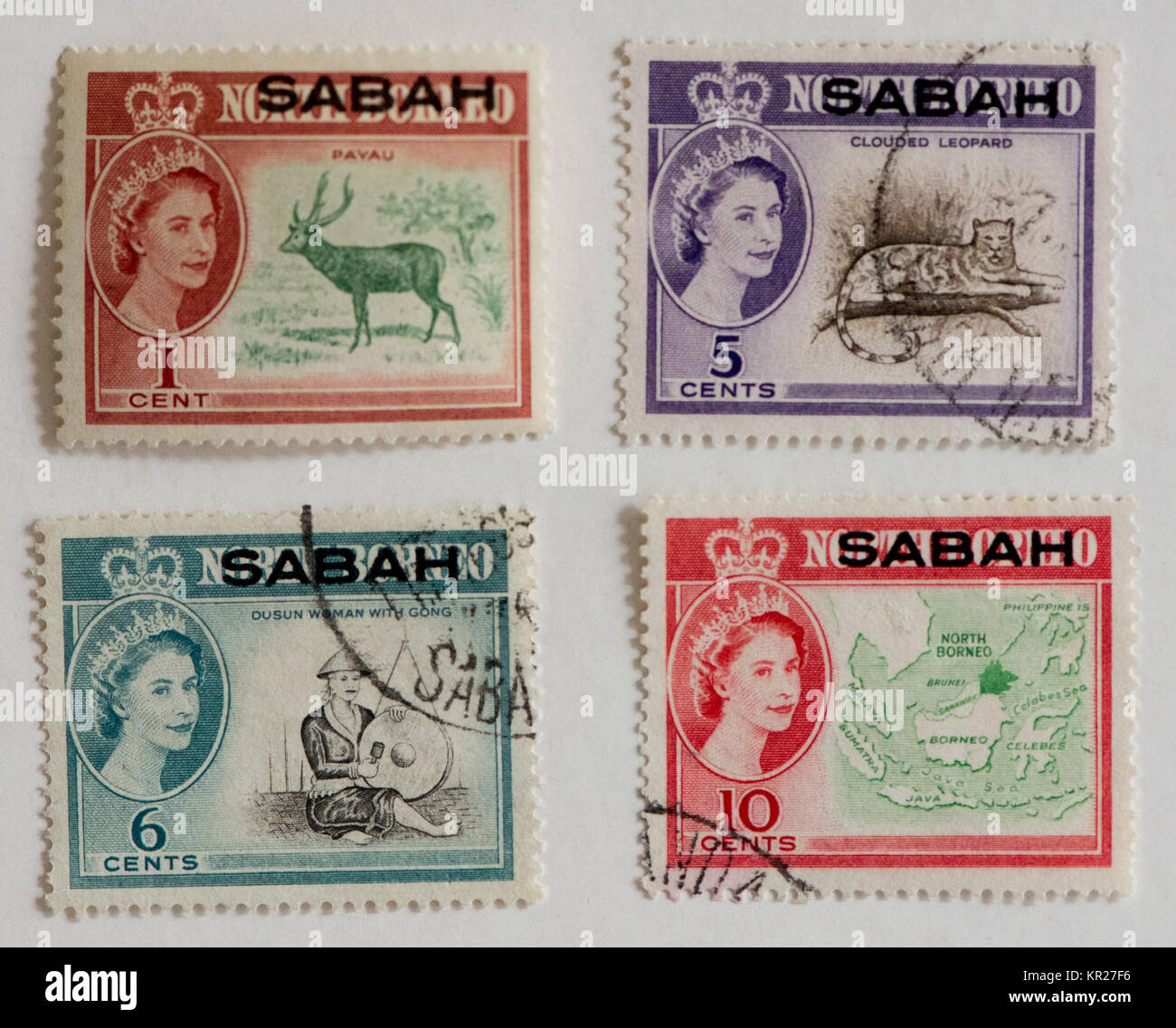british stamps from former colony North Borneo with overprint Sabah ...