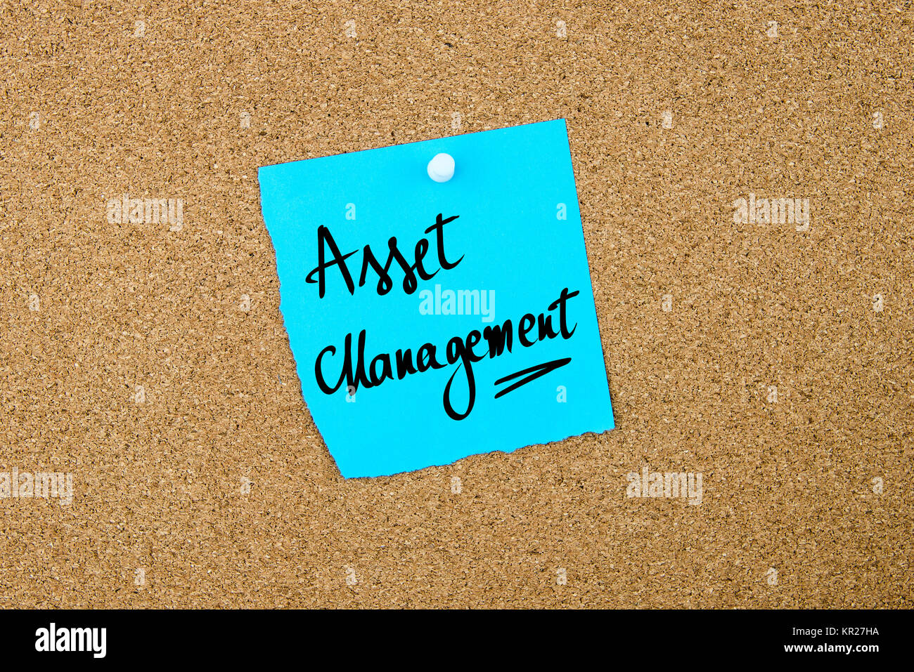 Asset Management written on blue paper note Stock Photo - Alamy