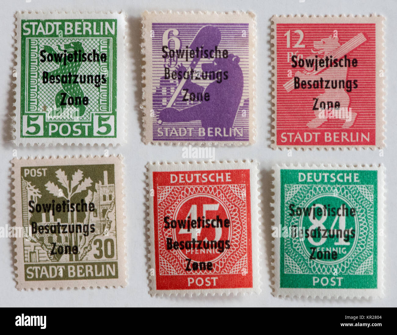 german stamps from Berlin with overprint sowjetische besatzungs zone ...