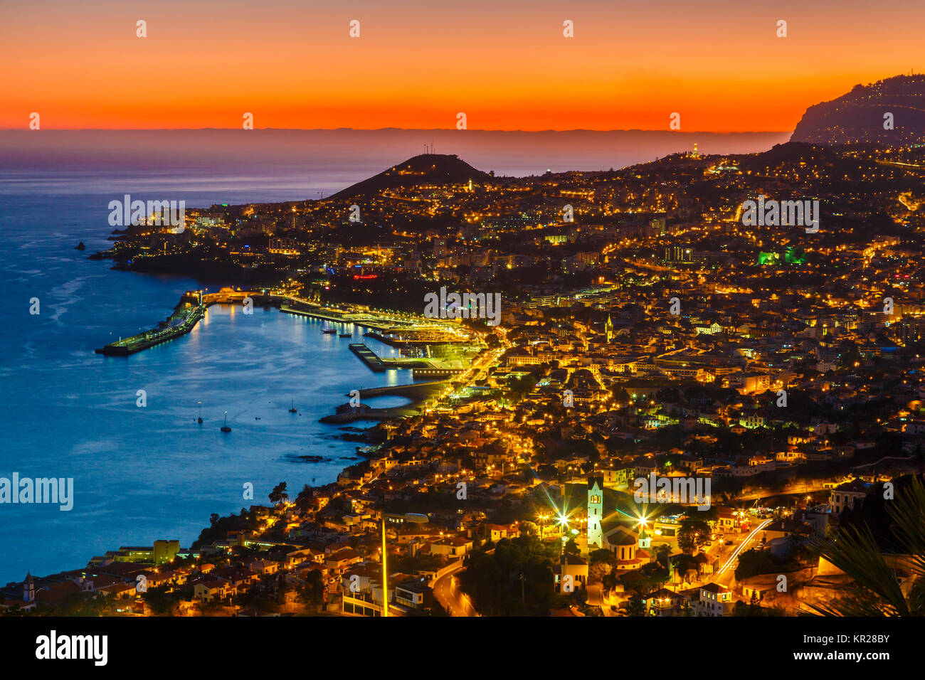 City view at sunset from a viewpoint Stock Photo - Alamy