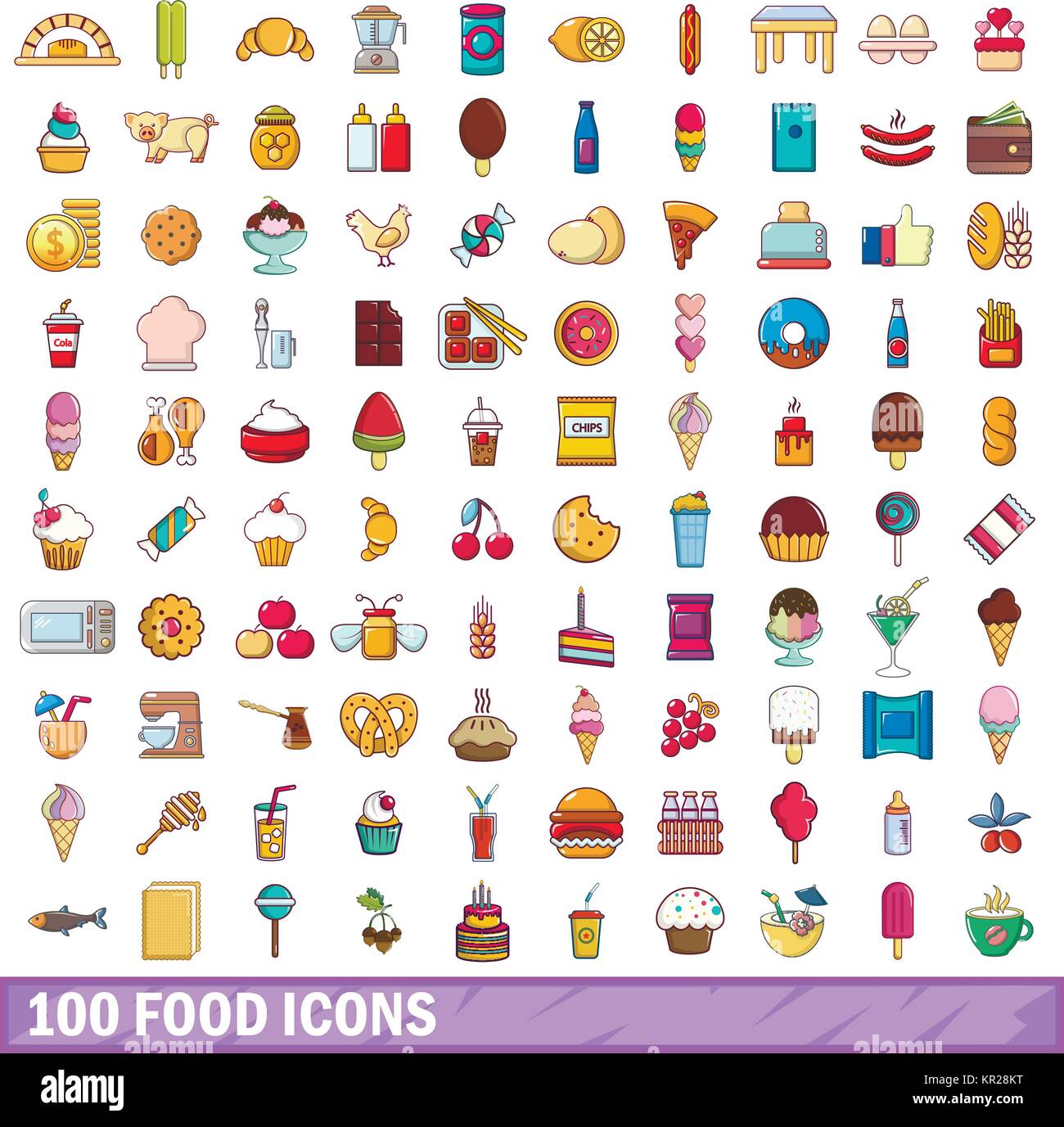 Food eggs chicken pork Stock Vector Images - Alamy