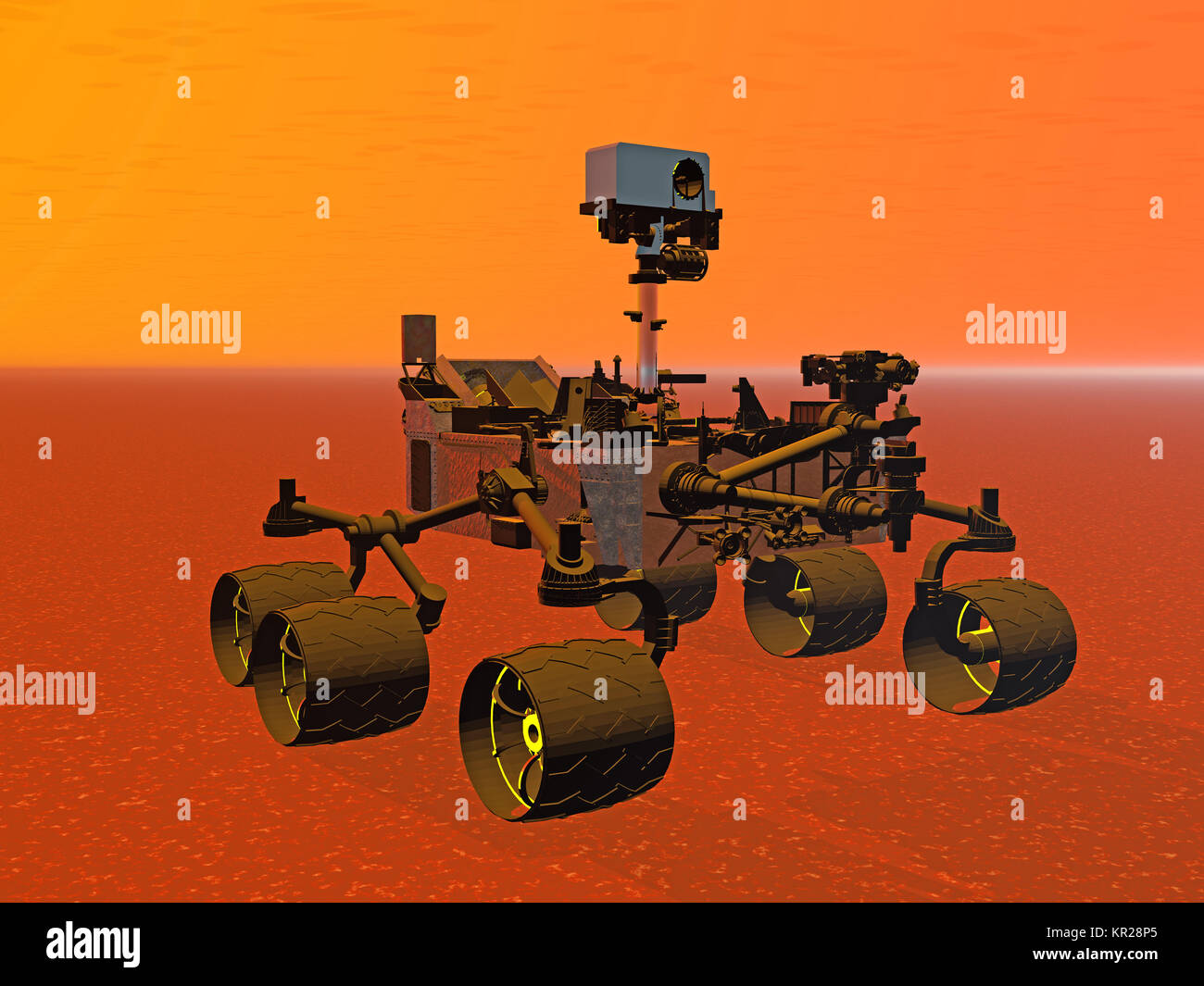 mars rover on red planet Stock Photo - Alamy