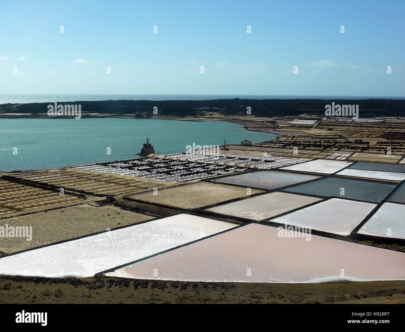 salt pans on lanzarote Stock Photo - Alamy