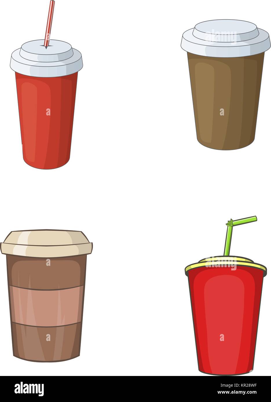 Plastic cup icon set, cartoon style Stock Vector Image & Art - Alamy