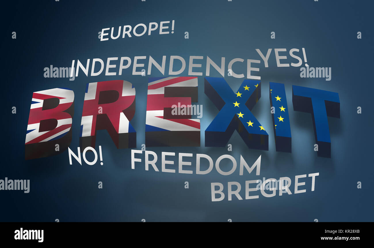 Brexit 3d render Theme Background bold font Stock Photo - Alamy