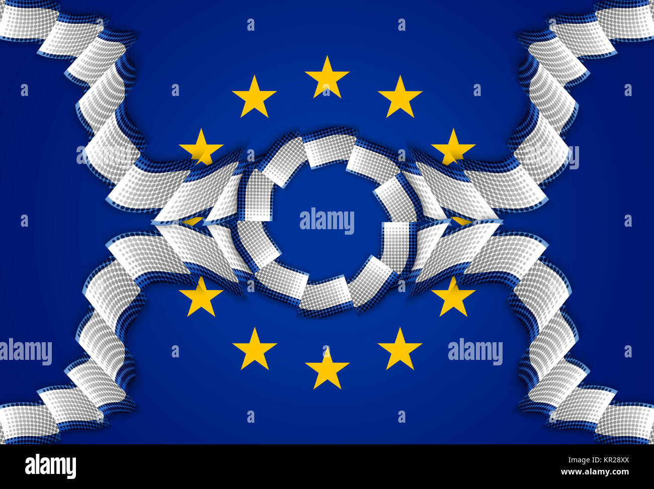 Europe decoration ribbon decoration strip blue background Stock Photo ...