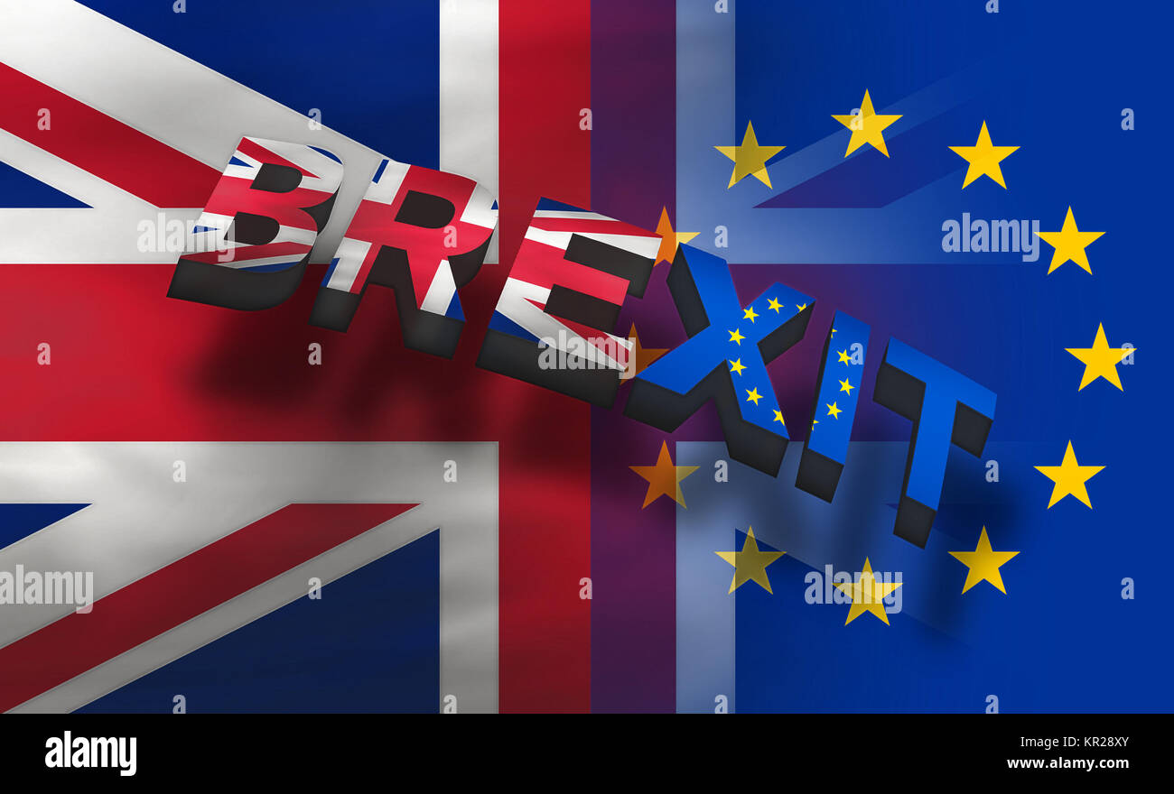 Brexit United Kingdom Flag Background Illustration 3d render Stock ...