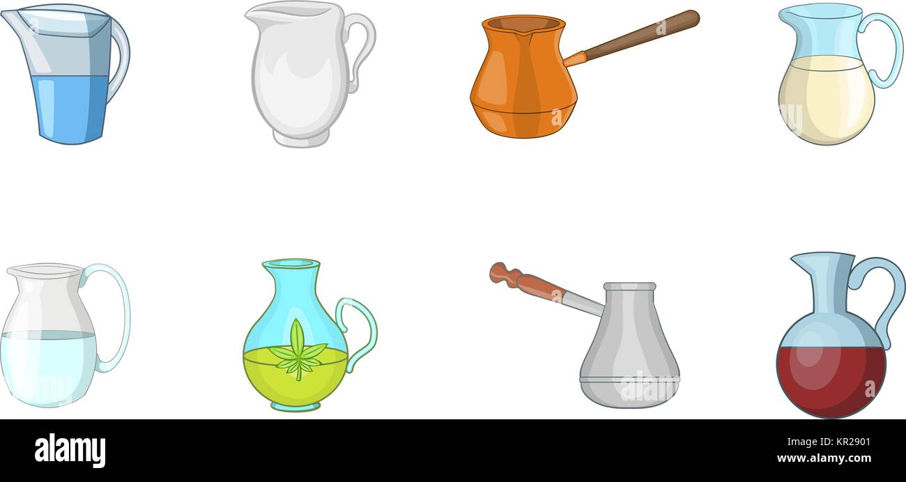 Jug icon set, cartoon style Stock Vector Image & Art - Alamy