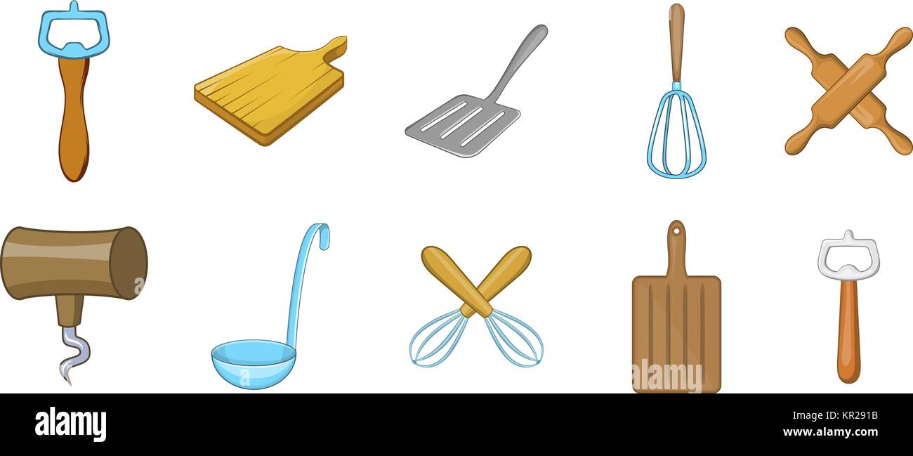 Kitchen tools icon set, cartoon style Stock Vector Image & Art - Alamy