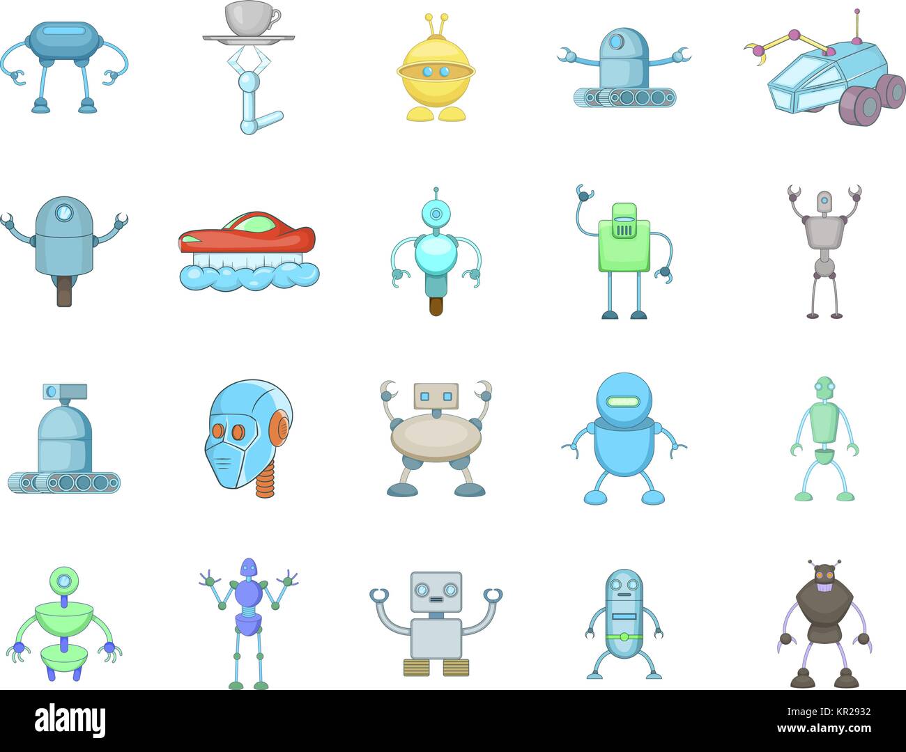 Robot icon set, cartoon style Stock Vector Image & Art - Alamy