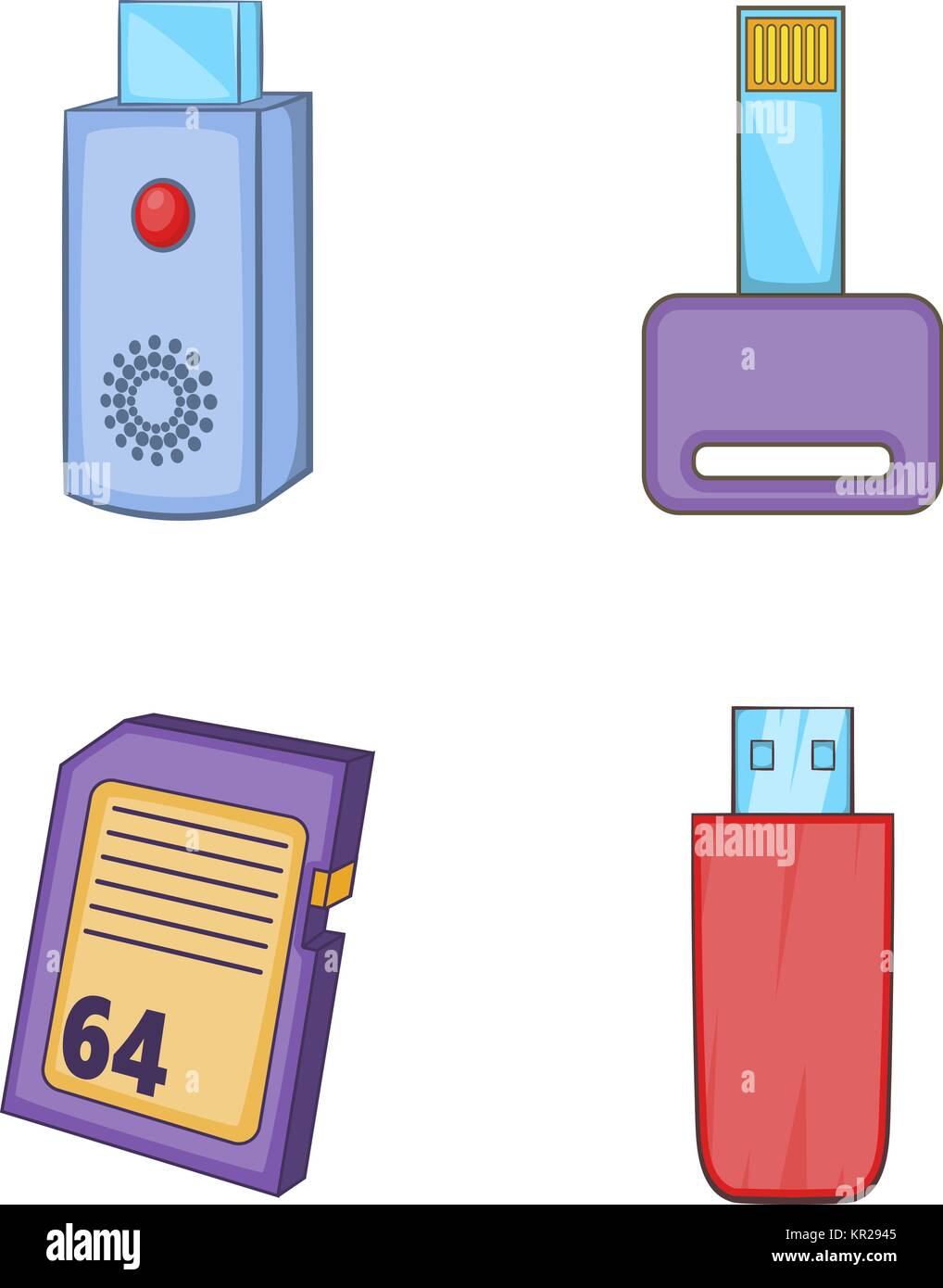 Flash disk icon set, cartoon style Stock Vector Image & Art - Alamy