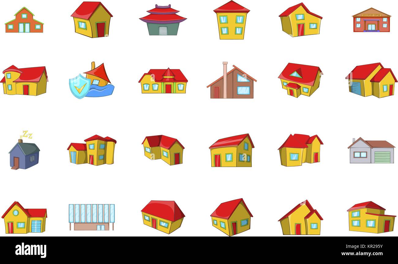 House icon set, cartoon style Stock Vector Image & Art - Alamy