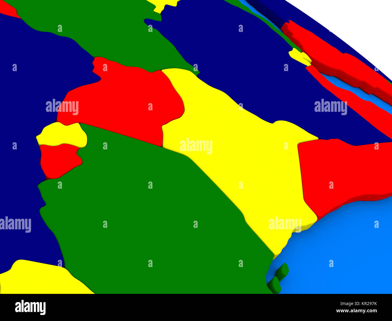 Kenya, Uganda, Rwanda and Burundi on colorful 3D globe Stock Photo - Alamy