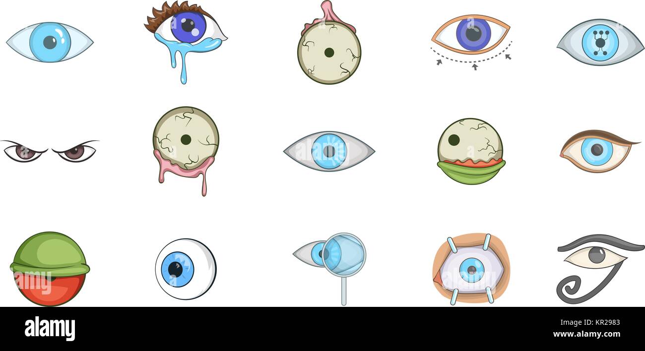Eyes icon set, cartoon style Stock Vector Image & Art - Alamy