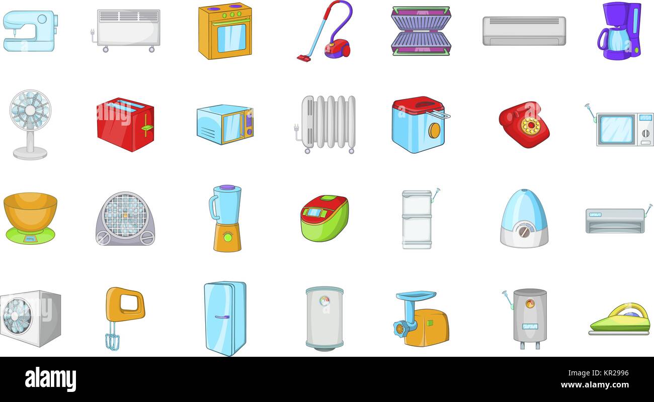 Appliances icon set, cartoon style Stock Vector Image & Art - Alamy