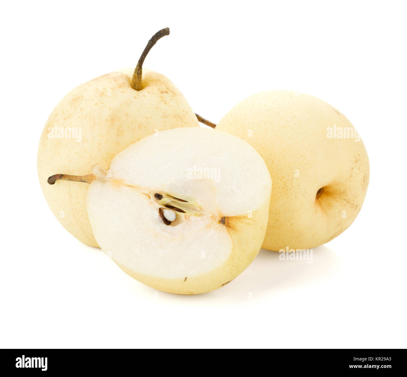 White pears. Isolated on white background Stock Photo - Alamy