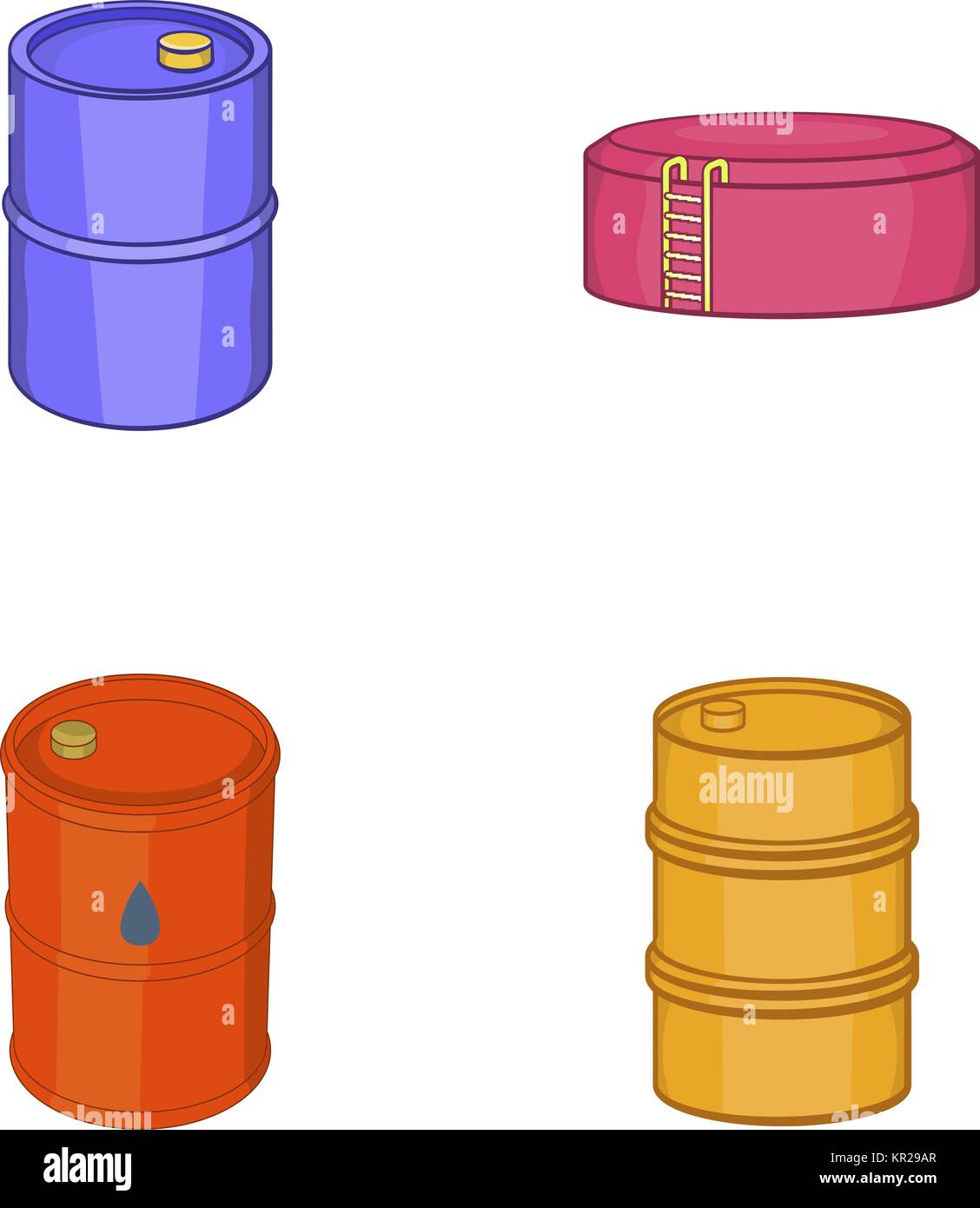 Oil barrel icon set, cartoon style Stock Vector Image & Art - Alamy