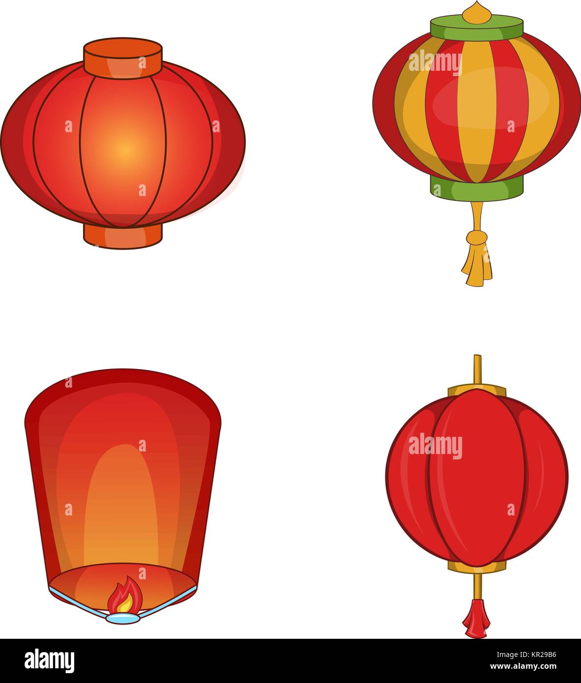 Fire lamp icon set, cartoon style Stock Vector Image & Art - Alamy