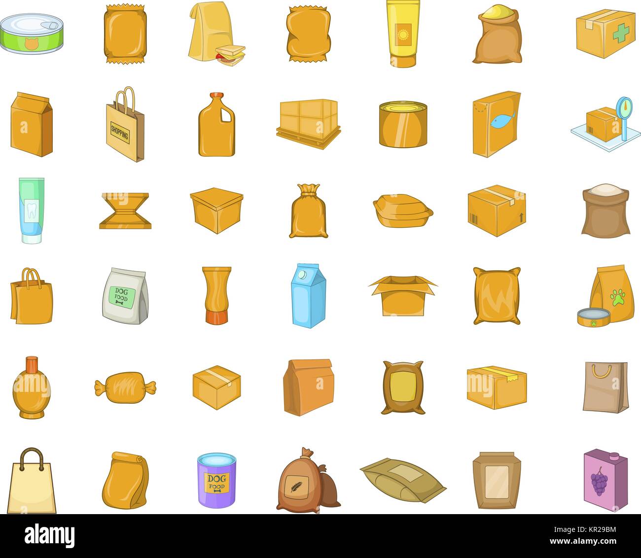 Package icon set, cartoon style Stock Vector Image & Art - Alamy