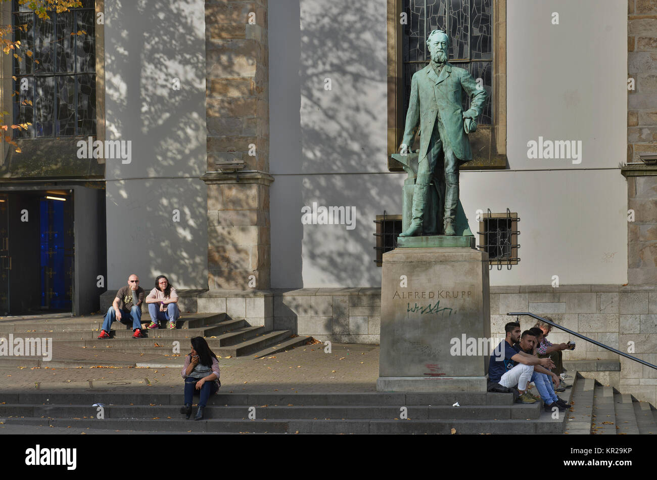 Alfred croup monument, market, food, North Rhine-Westphalia, Germany ...