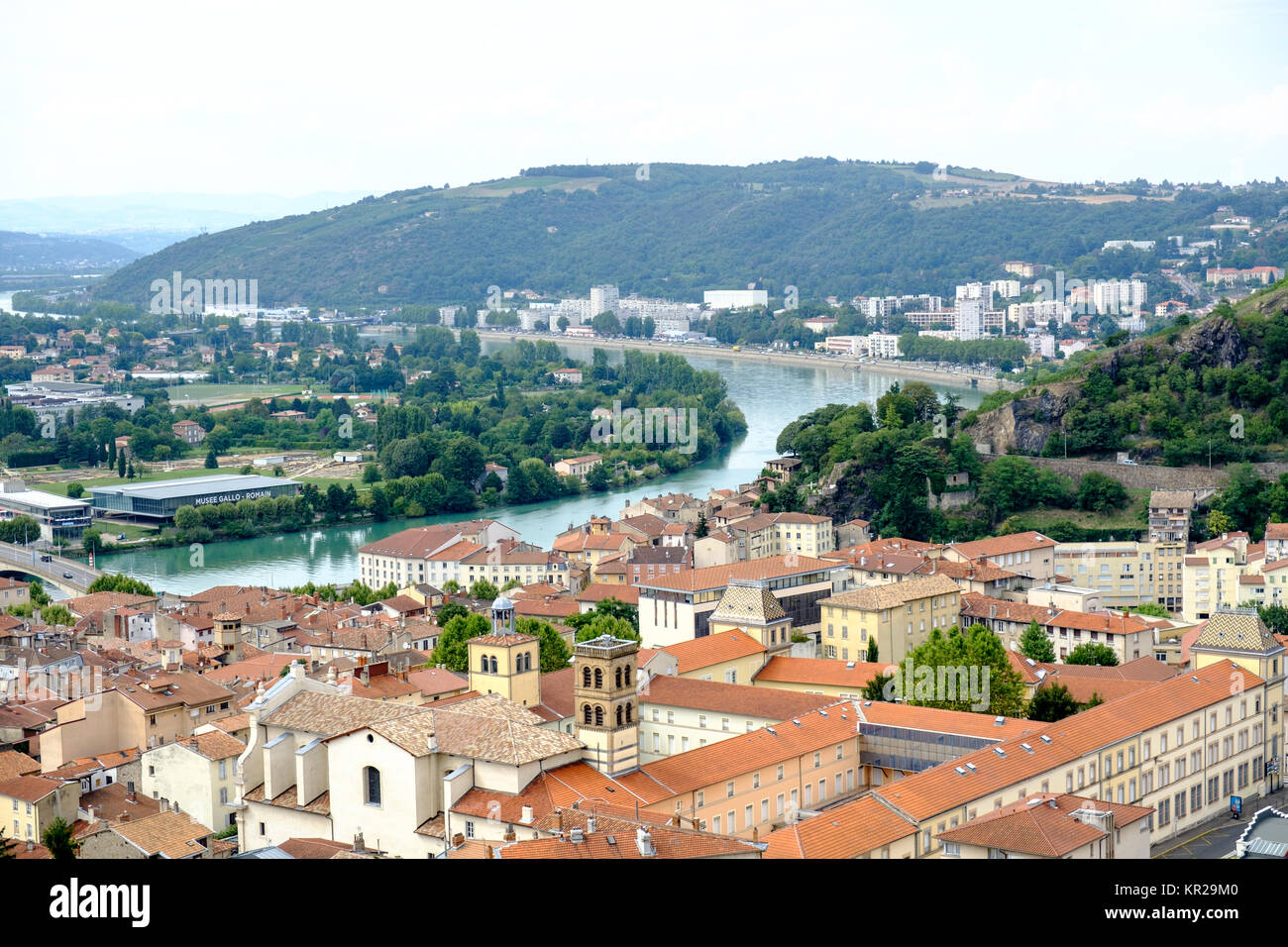 Town of Vienne, France, with Rhone River in the background Stock Photo ...