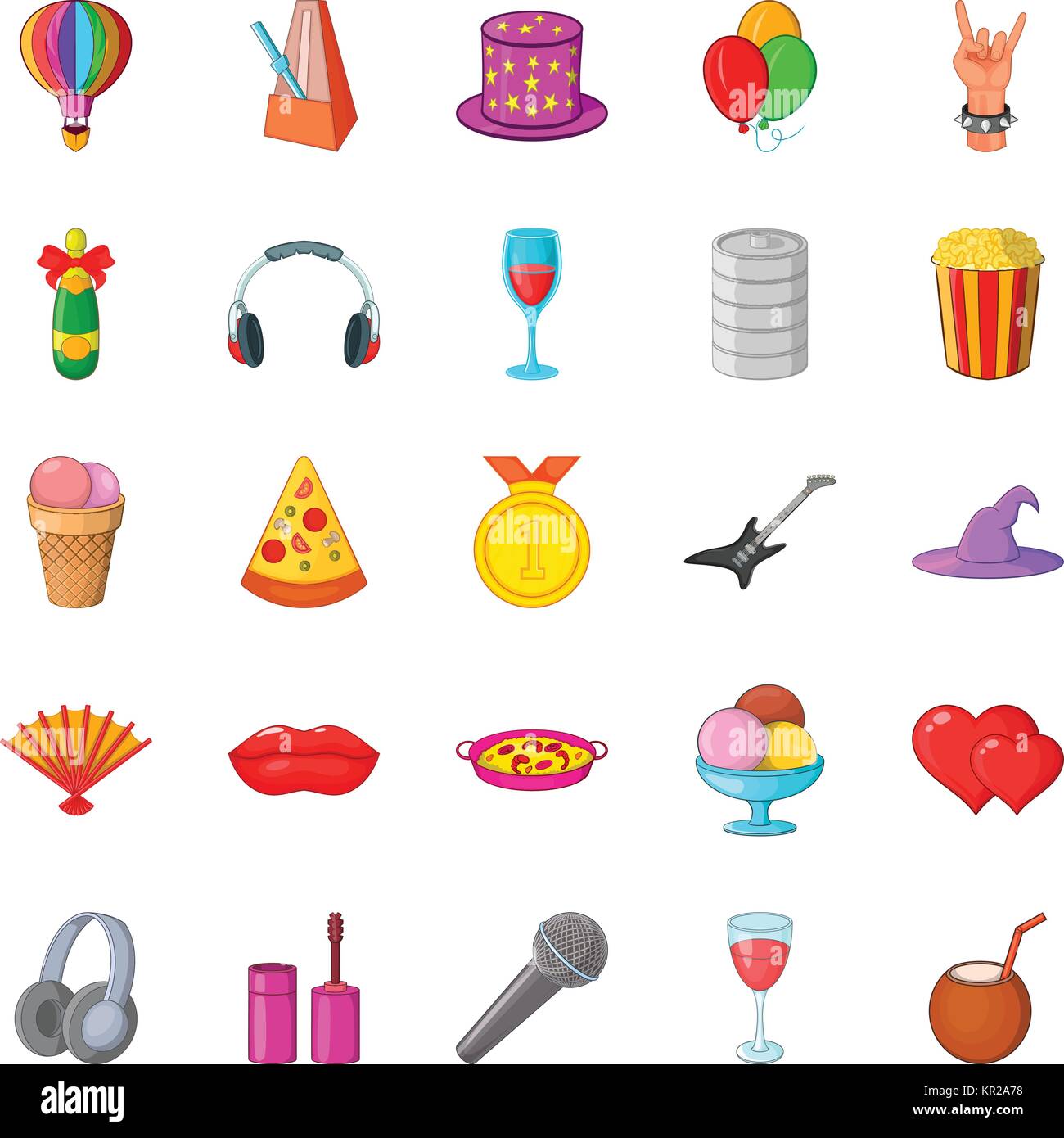 Cocktail evening icons set, cartoon style Stock Vector Image & Art - Alamy