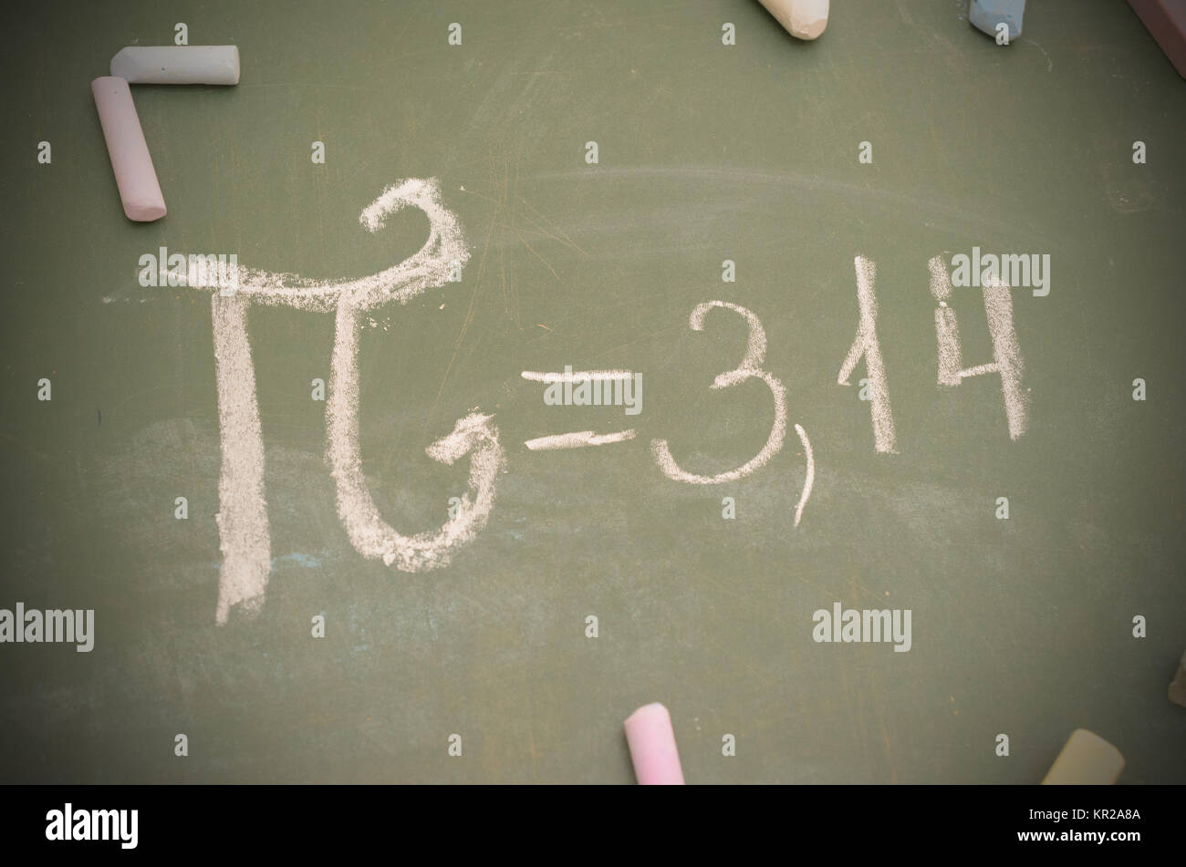 An image of the Pi number on the school board with chalk Stock Photo ...