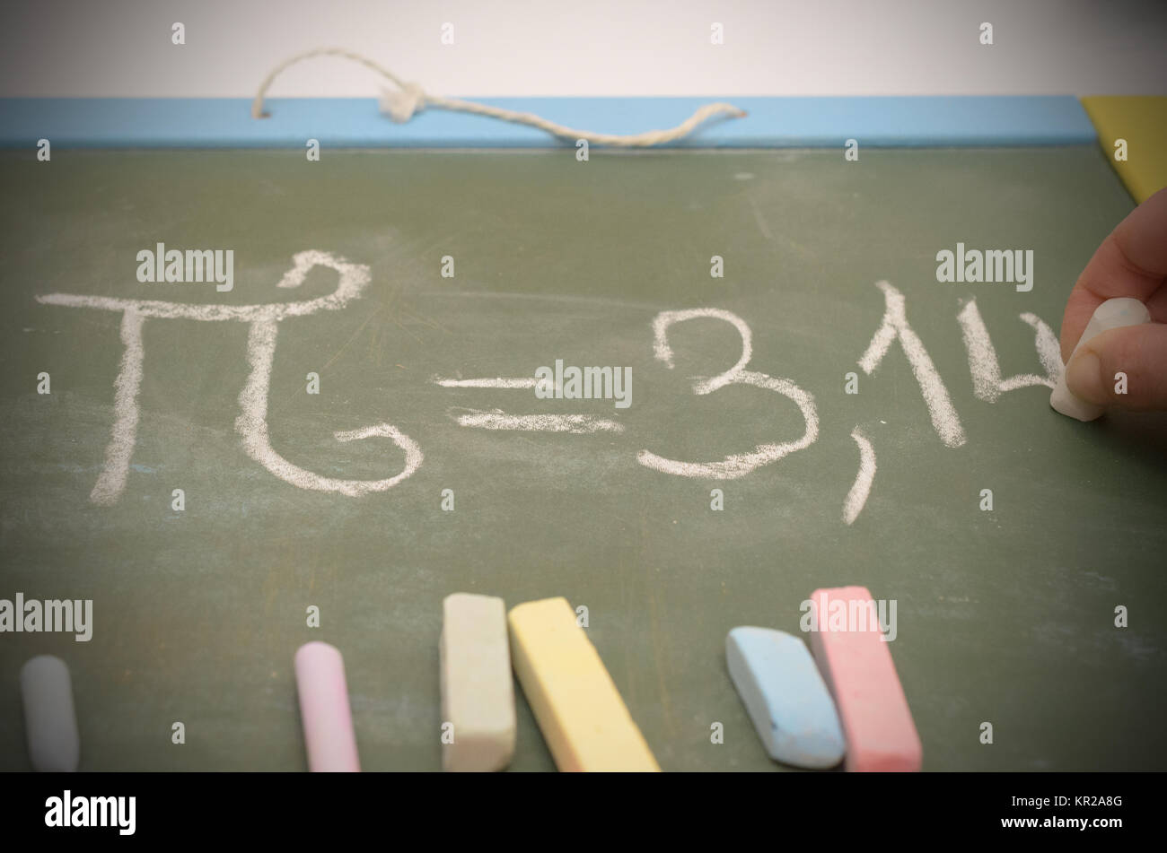 An image of the Pi number on the school board with chalk Stock Photo ...