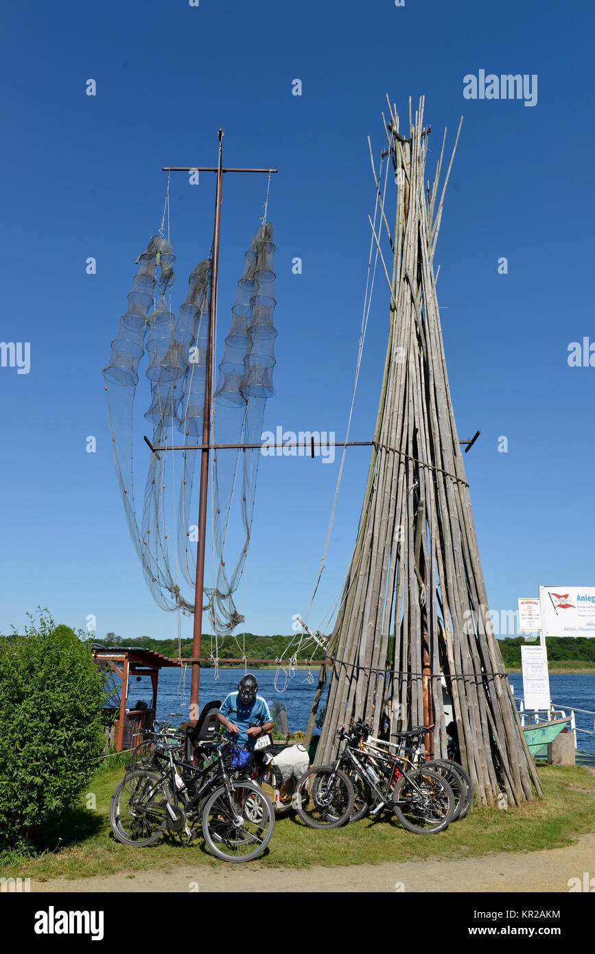 Fish fykes, Werder / Havel, Brandenburg, Germany, Fischreusen ...