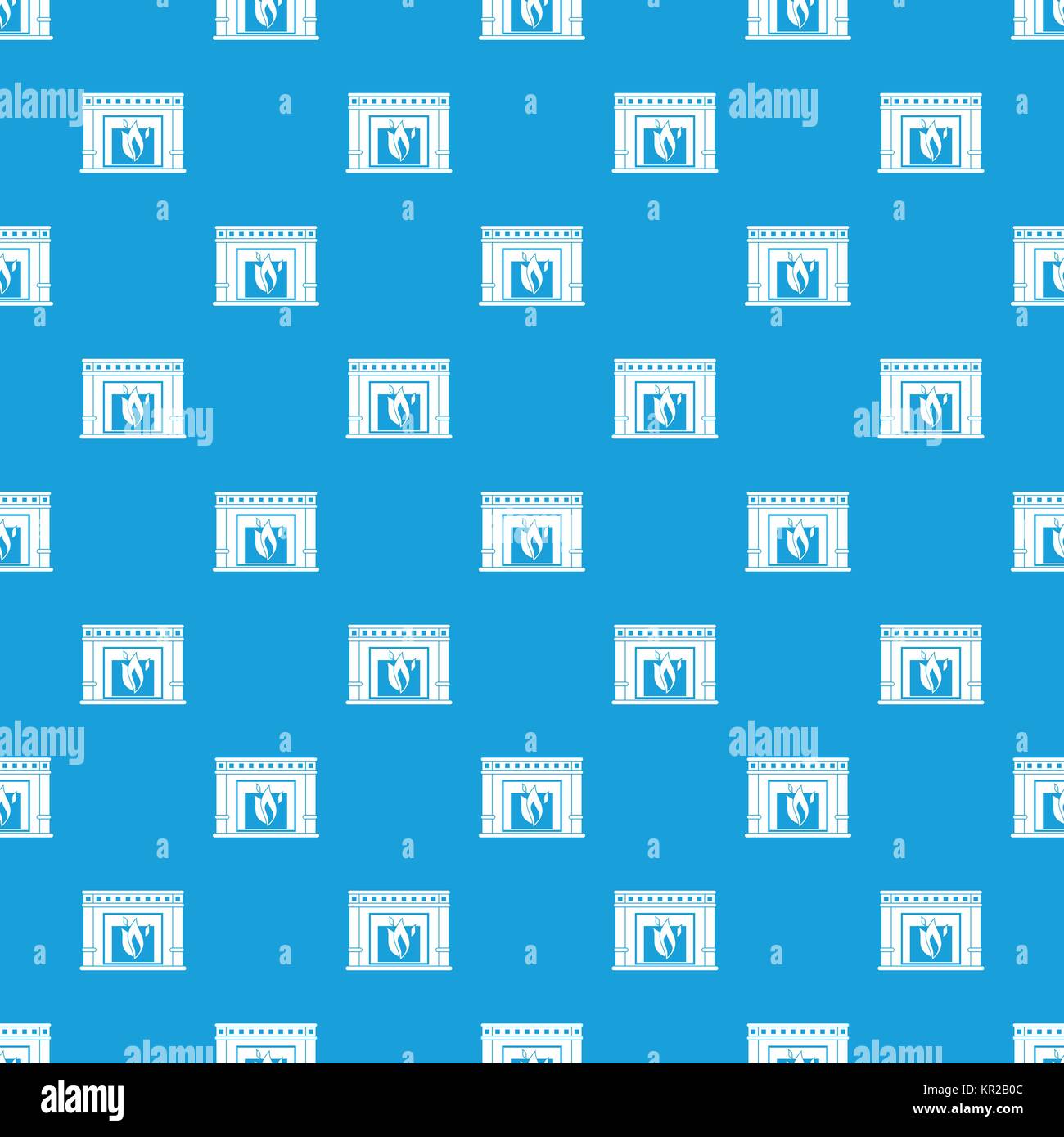 Electric Fireplace Pattern Seamless Blue Stock Vector Image And Art Alamy