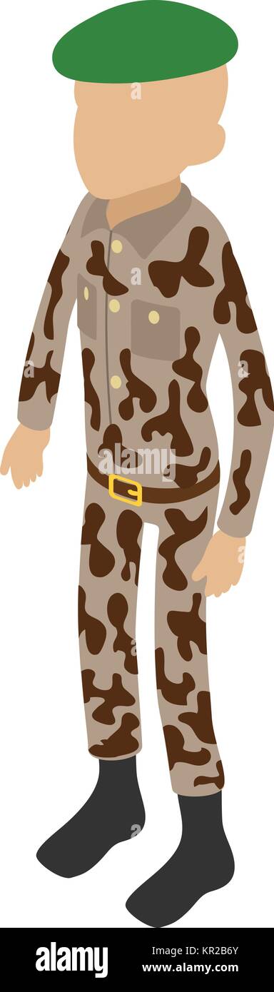 Green beret icon, isometric 3d style Stock Vector Image & Art - Alamy