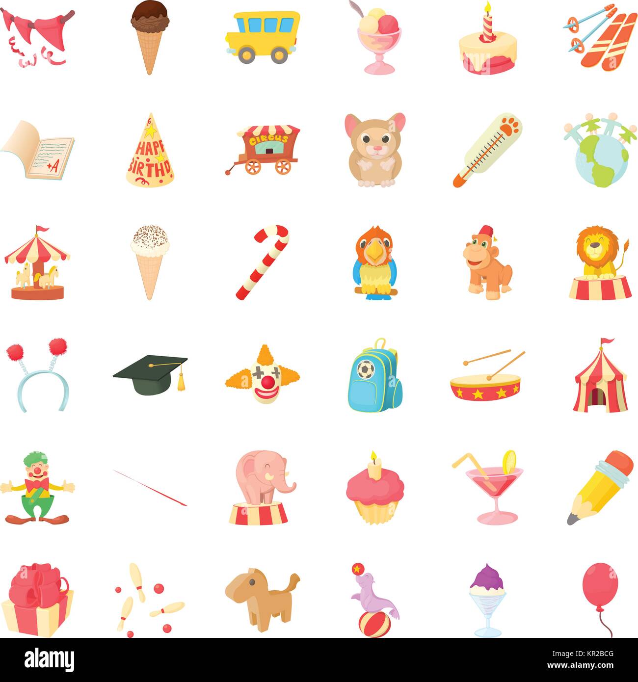 Kid family icons set, cartoon style Stock Vector Image & Art - Alamy