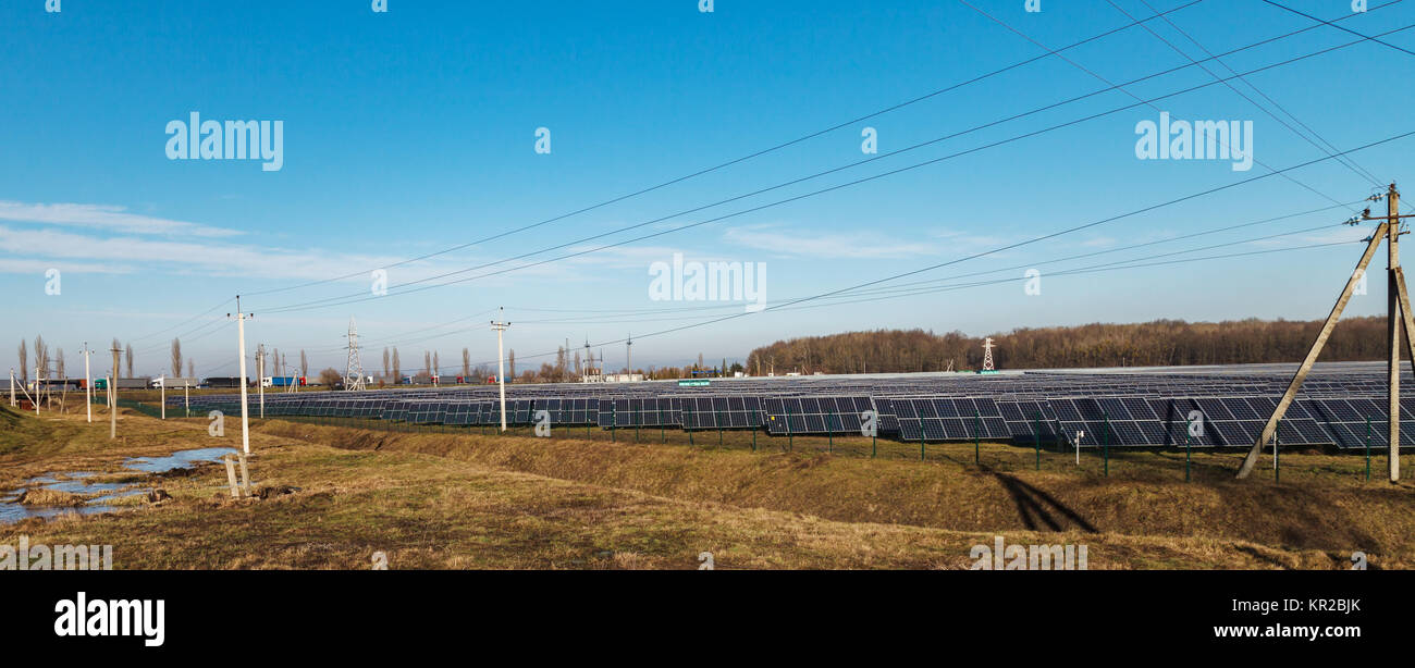 Alternative energy sources. Solar power stations. Outdoors Stock Photo ...
