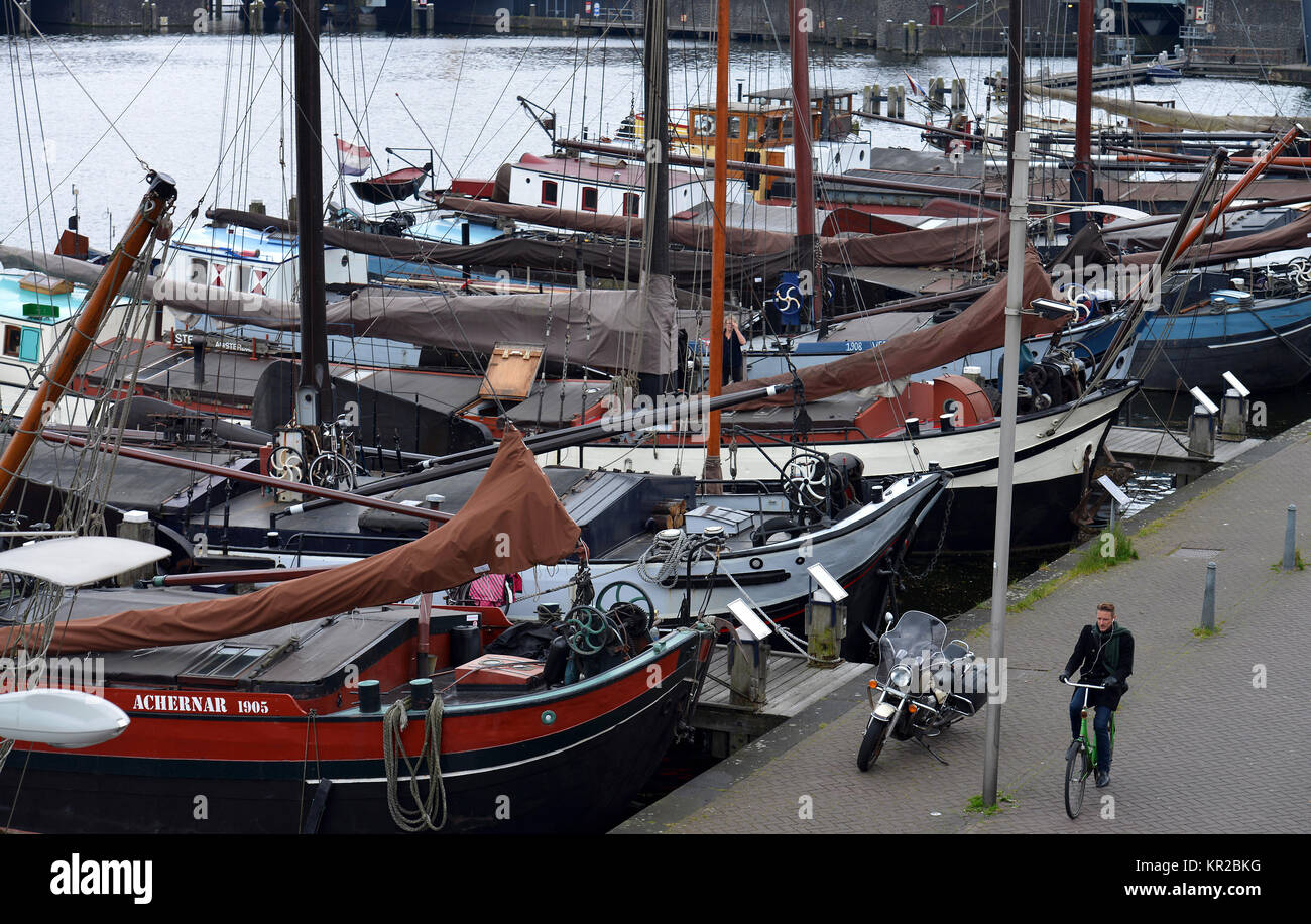 Museum harbour, Oosterdok, Amsterdam, the Netherlands, Museumshafen ...