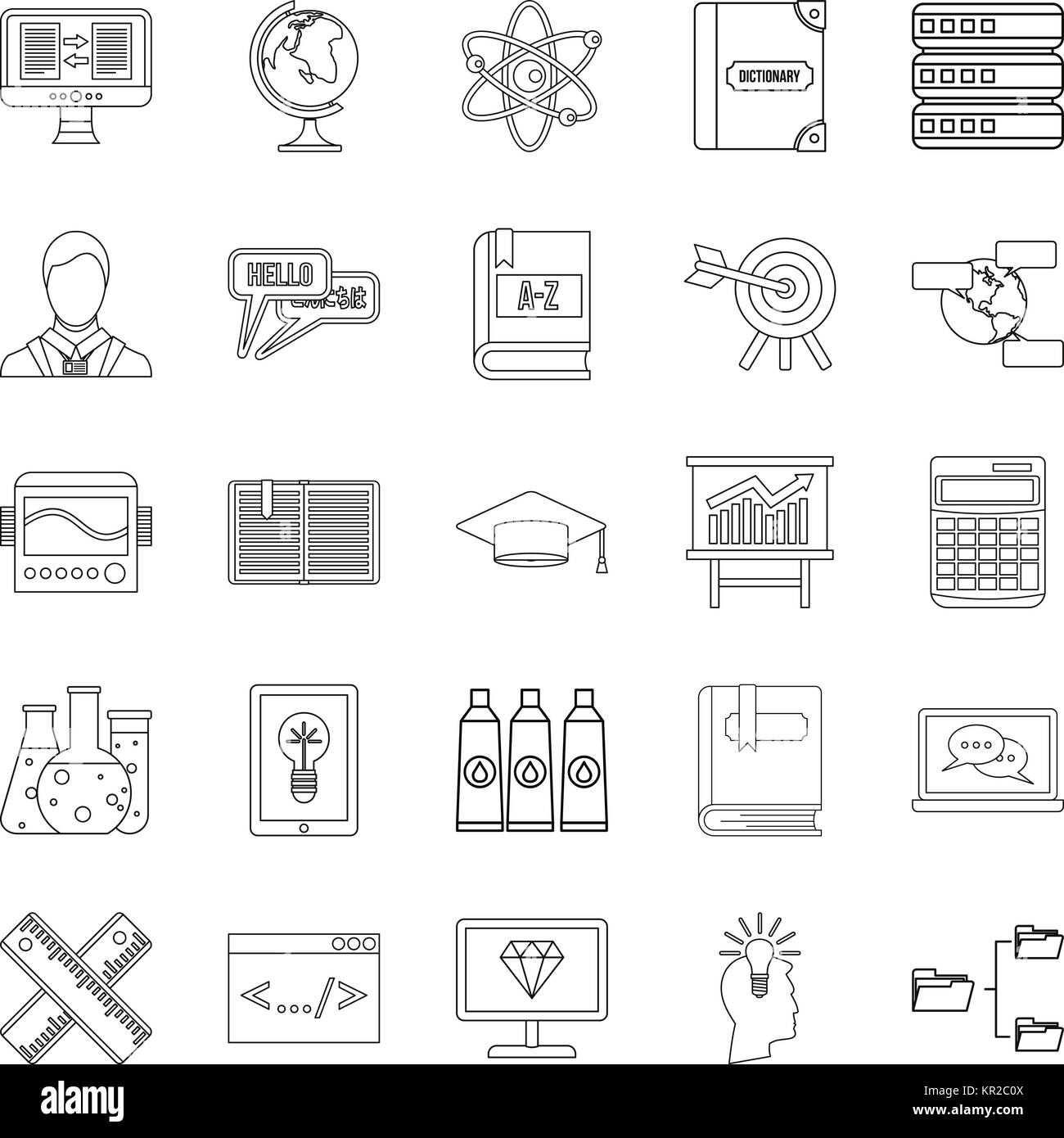 College icons set, outline style Stock Vector Image & Art - Alamy