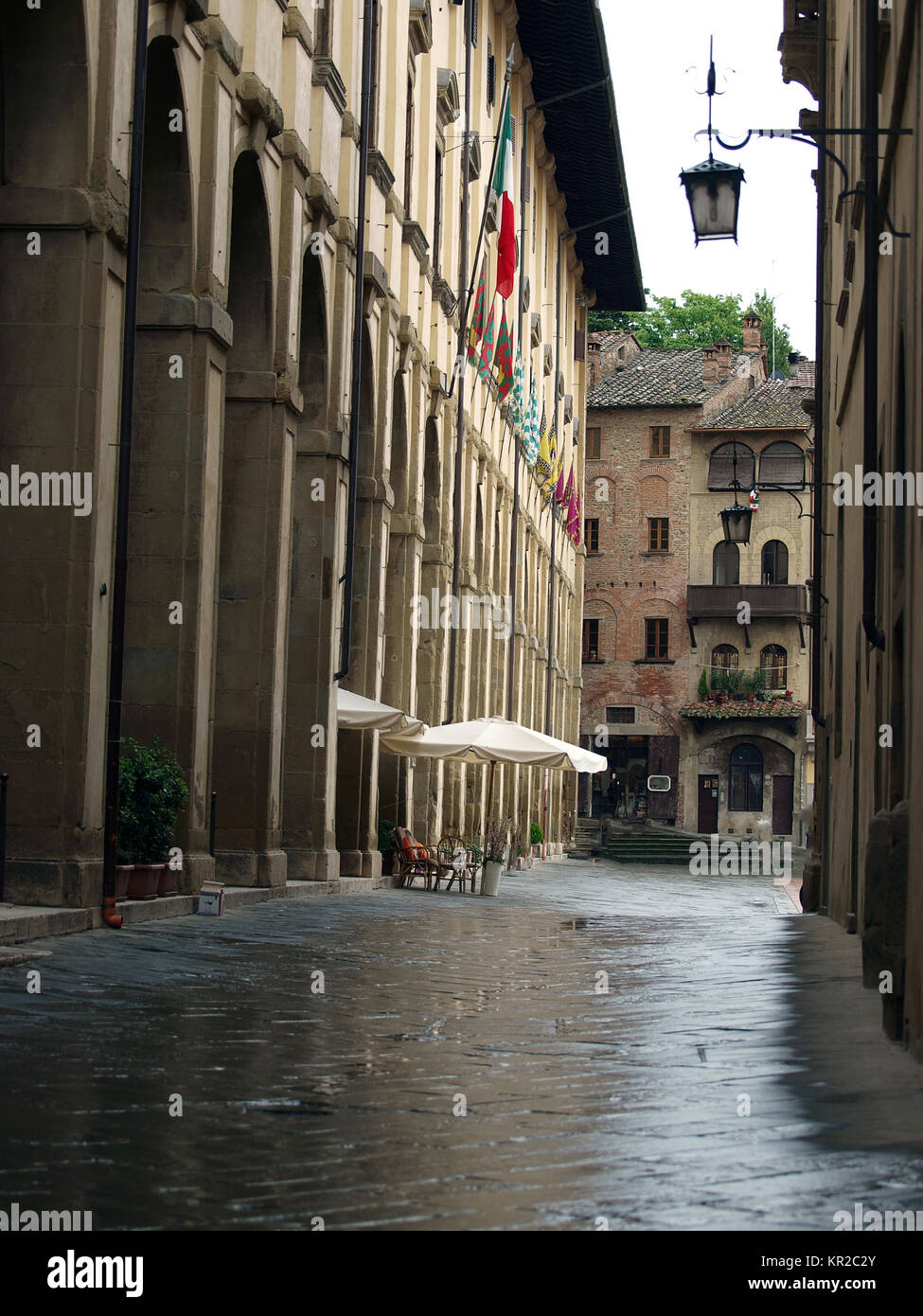 Vasari Loggia and Piazza Grande - Arezzo, Tuscany, Italy Stock Photo ...