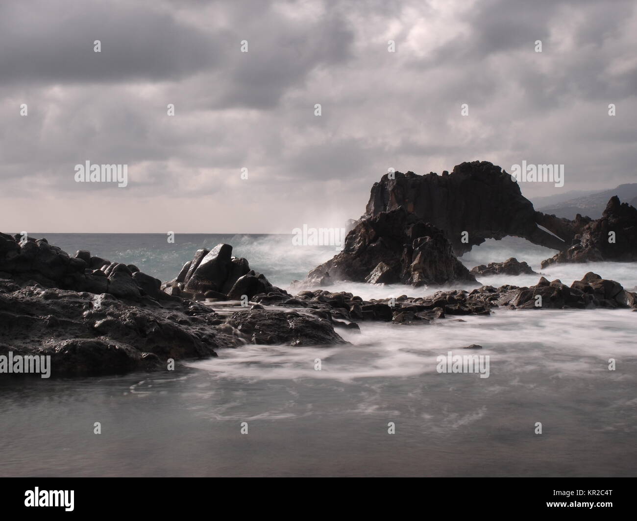 Volcanic rock arch, Madeira, Portugal Stock Photo - Alamy