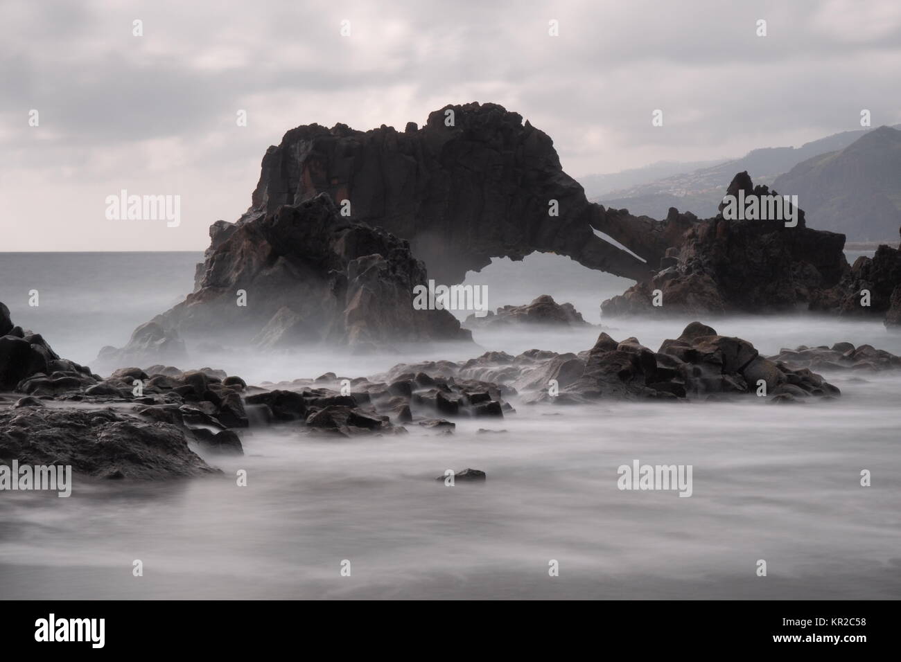 Volcanic rock arch, Madeira, Portugal Stock Photo - Alamy