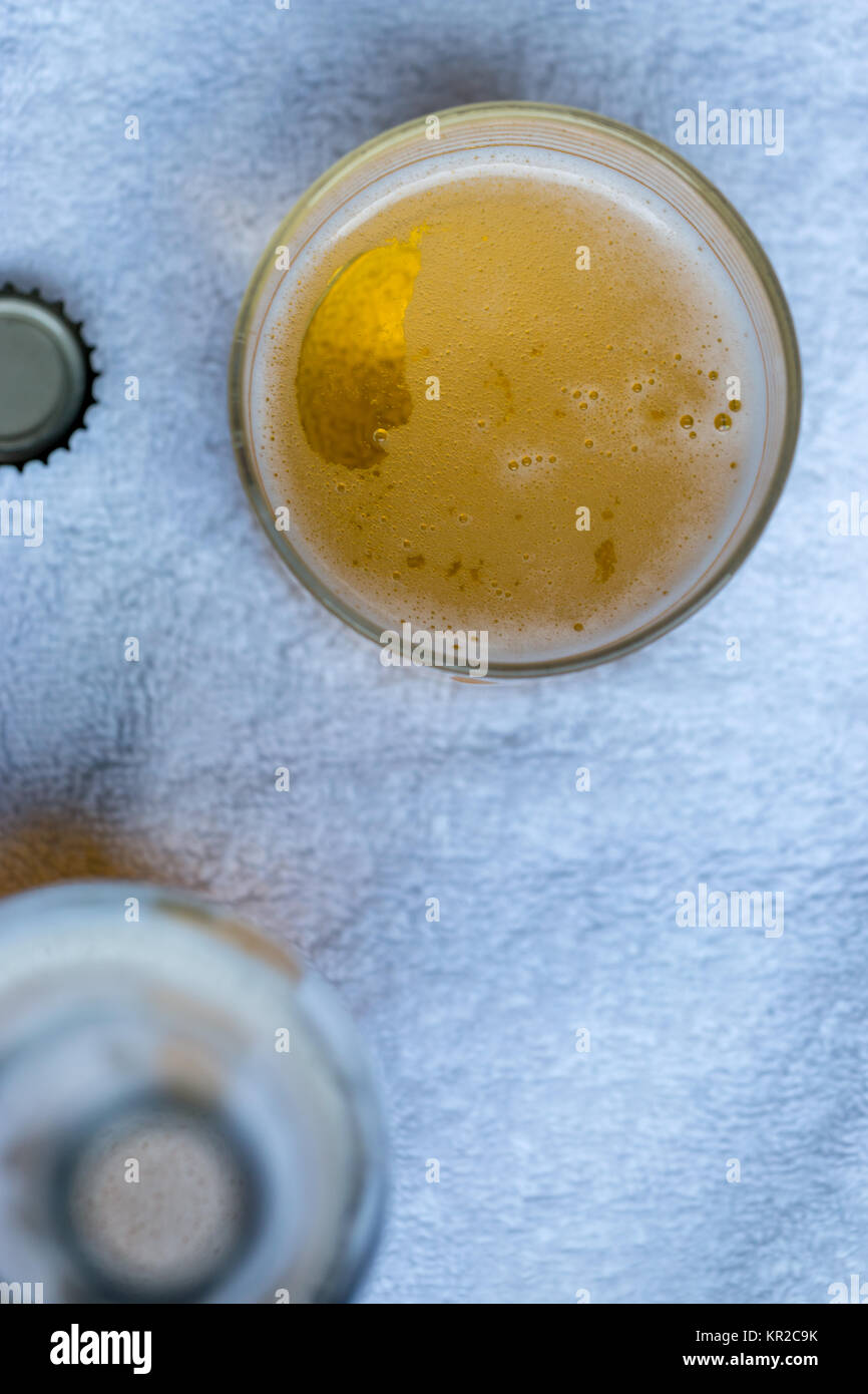 Top View of Drink, Bottle and Cap Stock Photo - Alamy