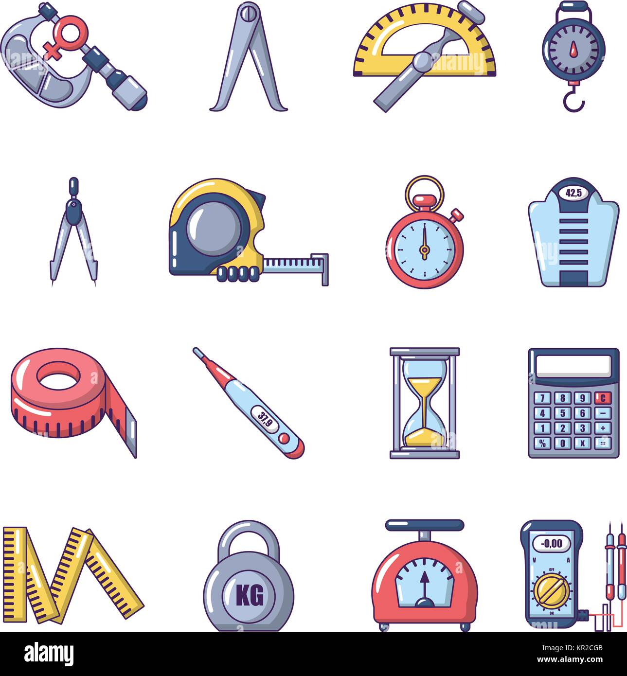 Measure precision icons set, cartoon style Stock Vector Image & Art - Alamy