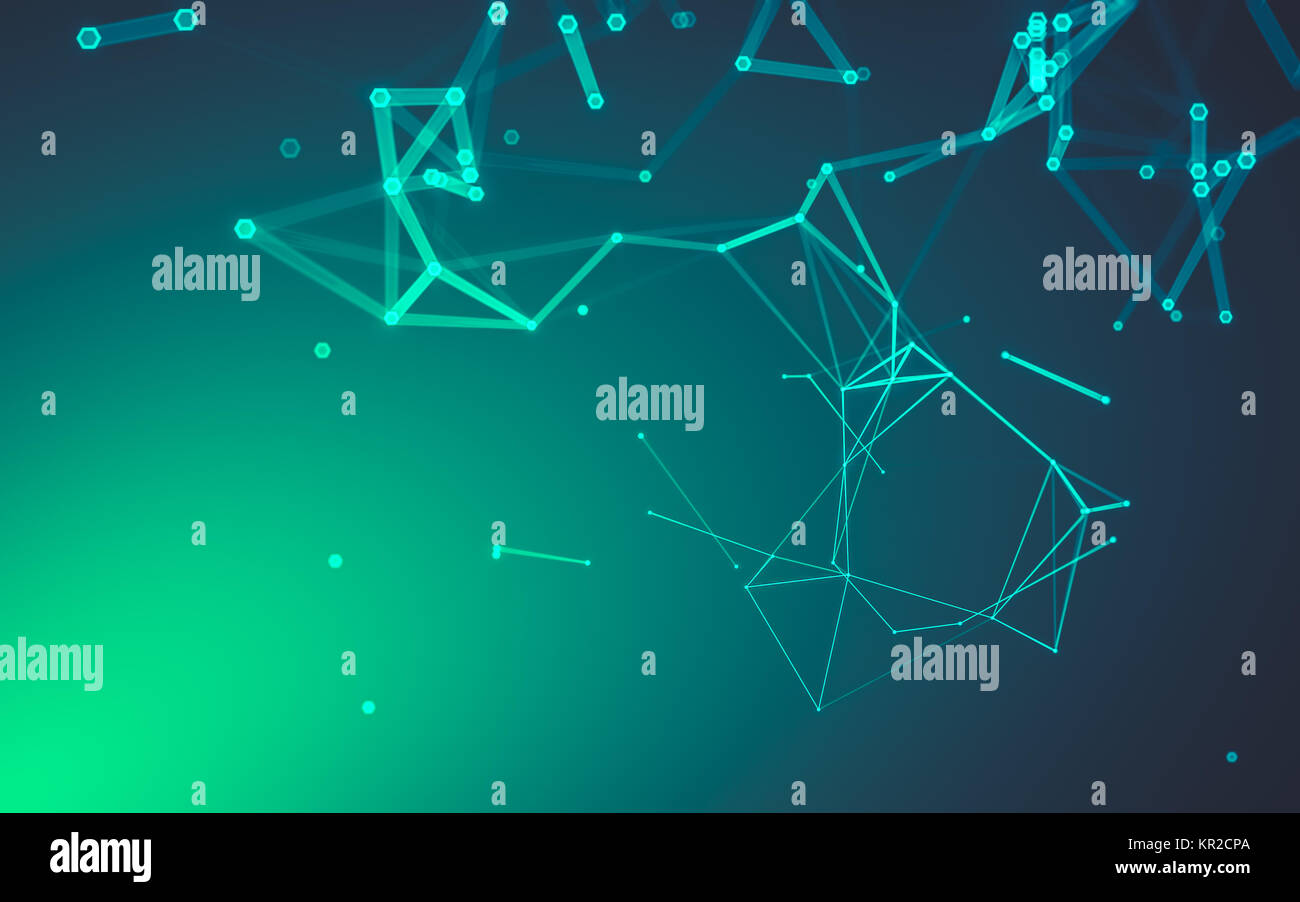 Abstract polygonal space low poly dark background, 3d rendering Stock ...