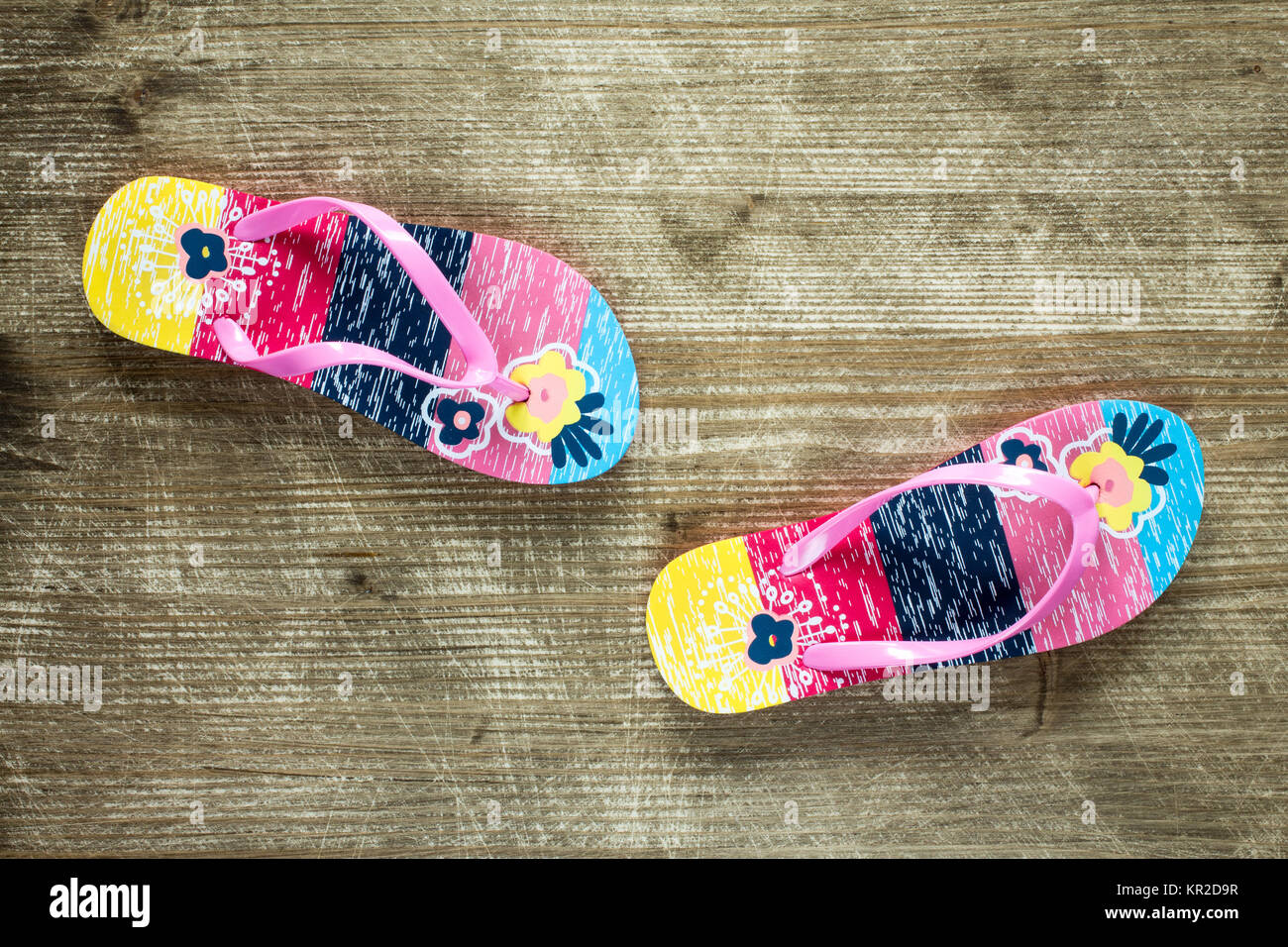 Top view of flip-flops Stock Photo - Alamy