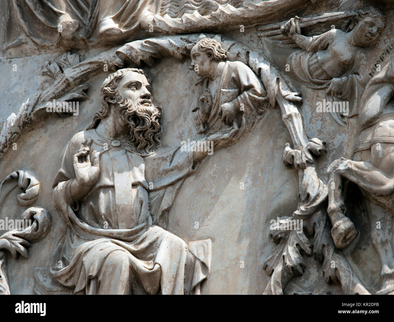 Orvieto Duomo facade. The third pillar with stories from the New ...